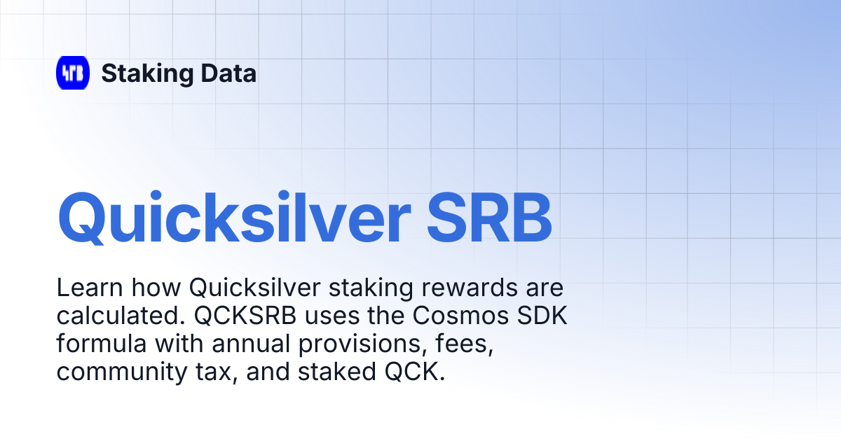Quicksilver SRB | Staking Data