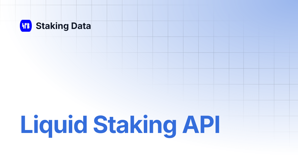 Liquid Staking API | Staking Data